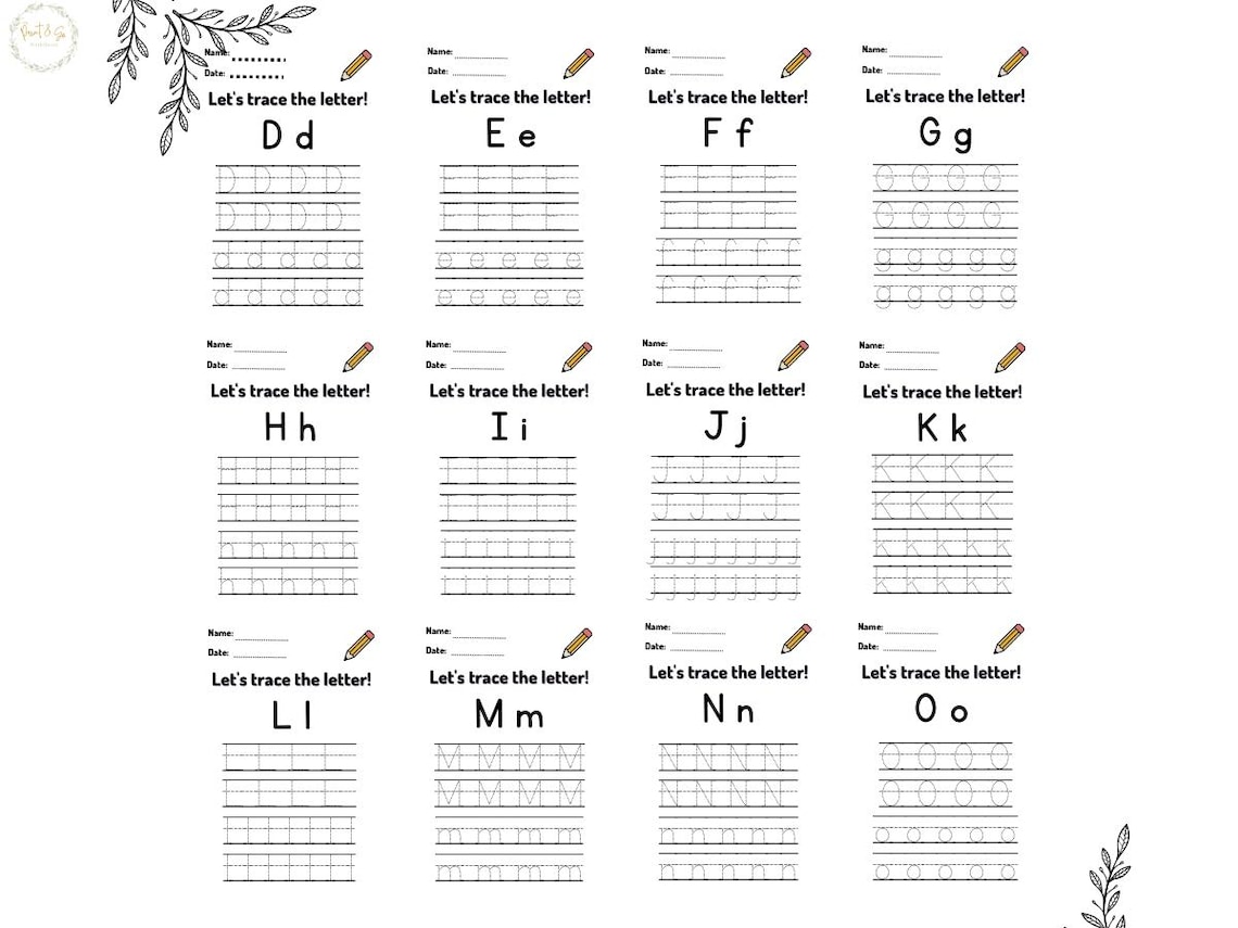 Alphabet Tracing Worksheets | Print and Go | Printable Letter Practice ...