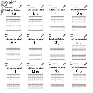 Alphabet Tracing Worksheets | Print and Go | Printable Letter Practice ...