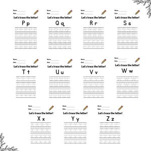 Alphabet Tracing Worksheets | Print and Go | Printable Letter Practice ...