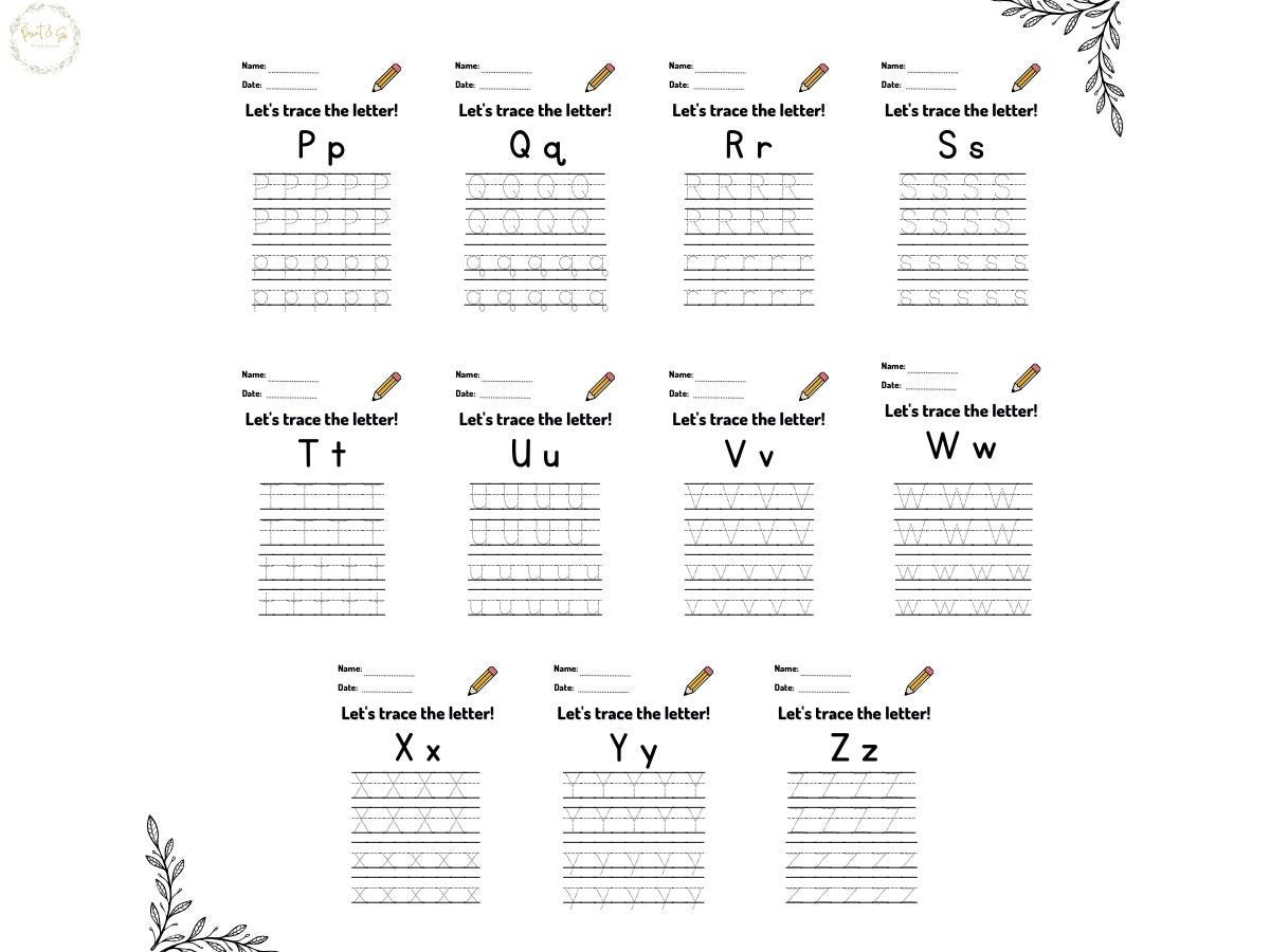 Alphabet Tracing Worksheets | Print and Go | Printable Letter Practice ...