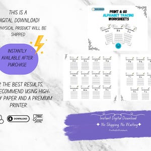 Alphabet Tracing Worksheets | Print and Go | Printable Letter Practice ...