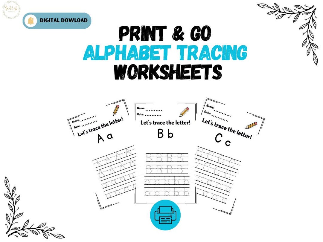 Alphabet Tracing Worksheets | Print and Go | Printable Letter Practice ...