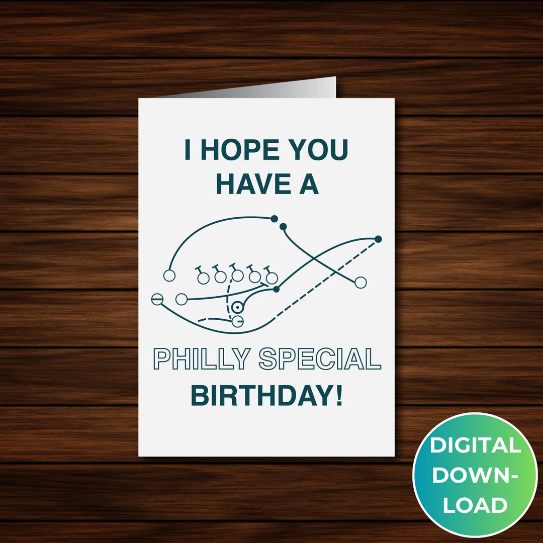 Philly Special Birthday Card - DIGITAL DOWNLOAD - Printable Greeting ...