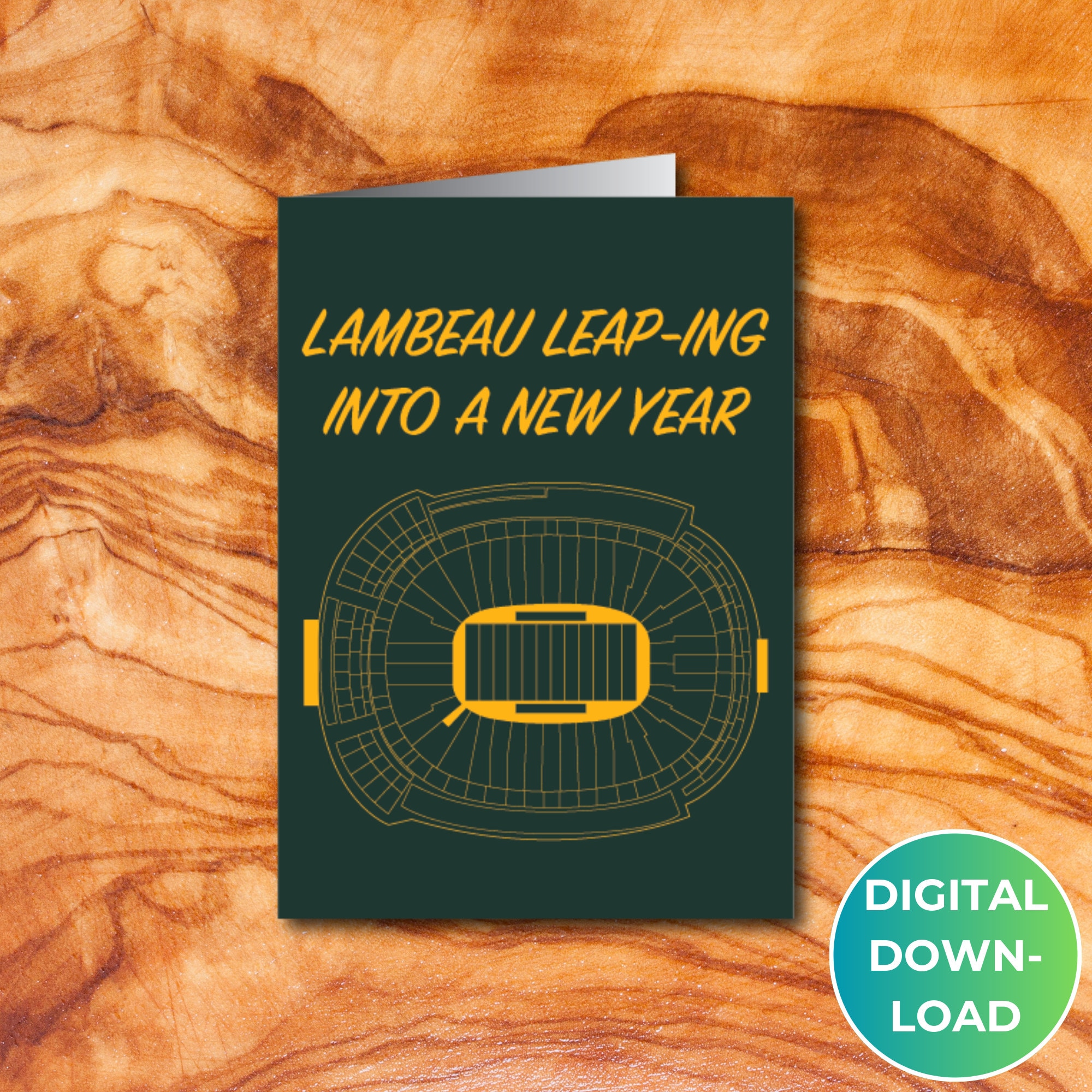 Lambeau Leap Birthday Card - DIGITAL DOWNLOAD - Printable Greeting Card ...