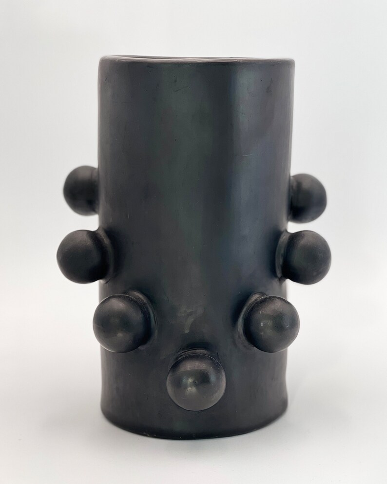 Decorative Vase, Barro Negro Pottery, Oaxaca, Mexico, Ceramic Canister ...