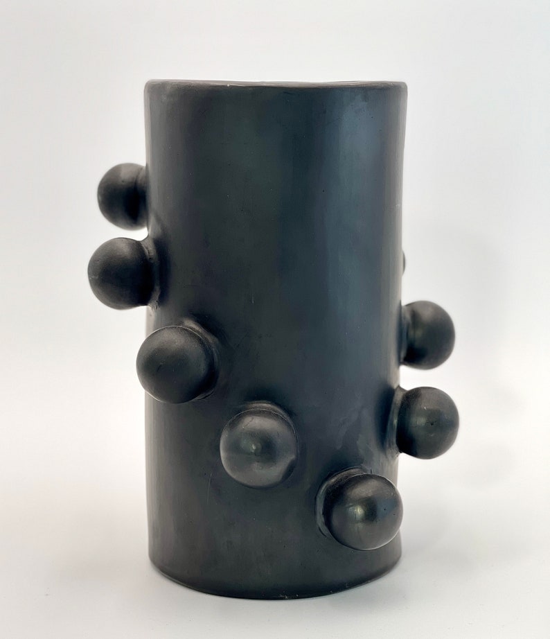 Decorative Vase, Barro Negro Pottery, Oaxaca, Mexico, Ceramic Canister ...