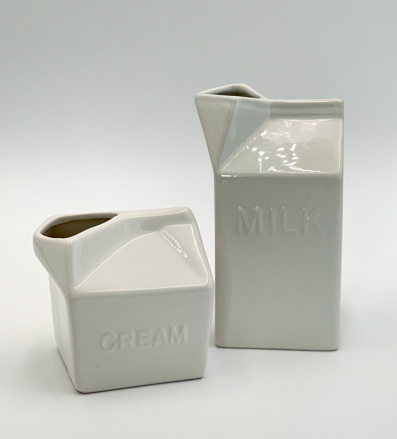 Milk and Cream Ceramic Containers, Tea and Coffee Novelty, Kitchen ...