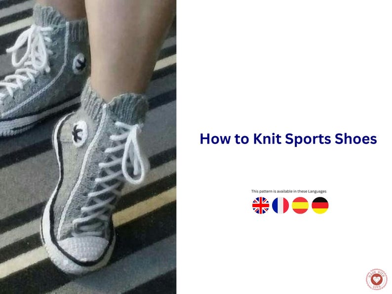DIY Knitted Sports Shoe-slippers Pattern – Unisex, All Sizes, Step-by ...