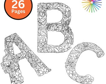 Mandala Alphabet Coloring Pages. Letter Coloring. Printable Letter ...