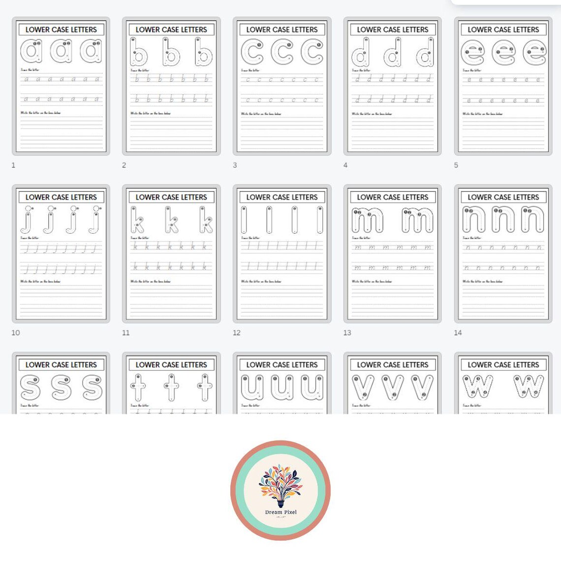 26 Printable Trace the Alphabet Worksheets. Preschool-kdg Phonics ...