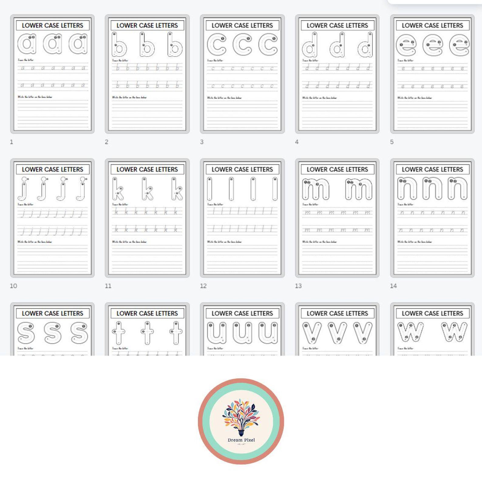 26 Printable Trace the Alphabet Worksheets. Preschool-kdg Phonics ...