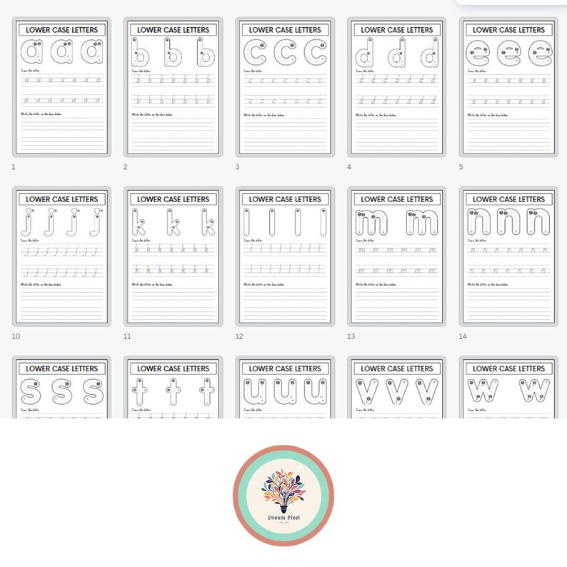 26 Printable Trace the Alphabet Worksheets. Preschool-kdg Phonics ...