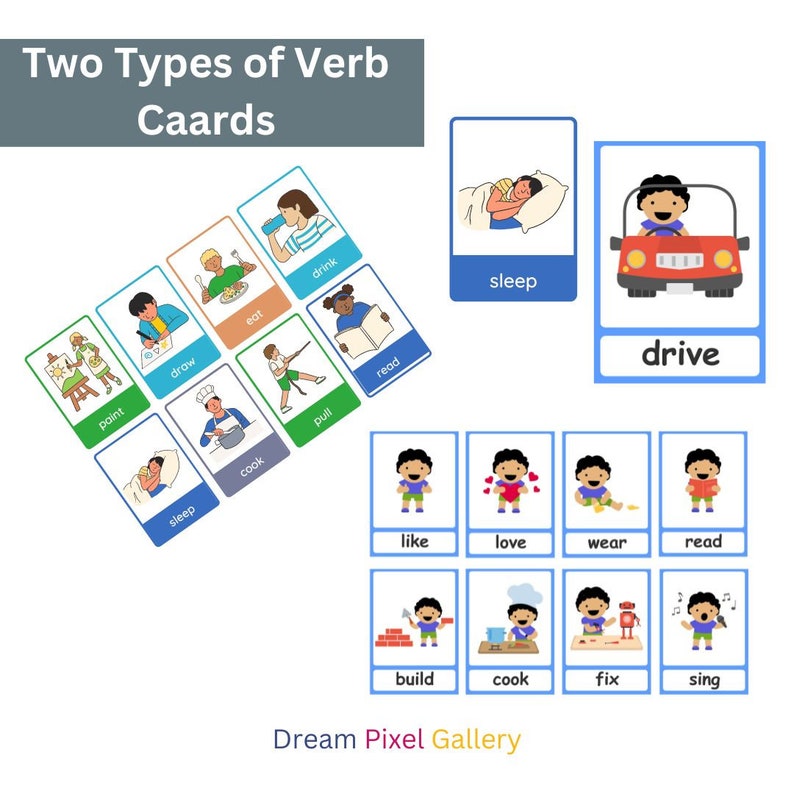 Verb Flashcards Pre-school Verb Activity Verb Cards Flashcards English ...