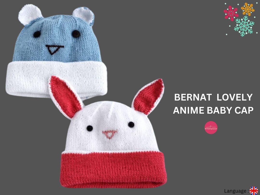Bunny Cap and Bear Cap Knitting PATTERNS- Bear Baby Knitt Cap- Bunny ...