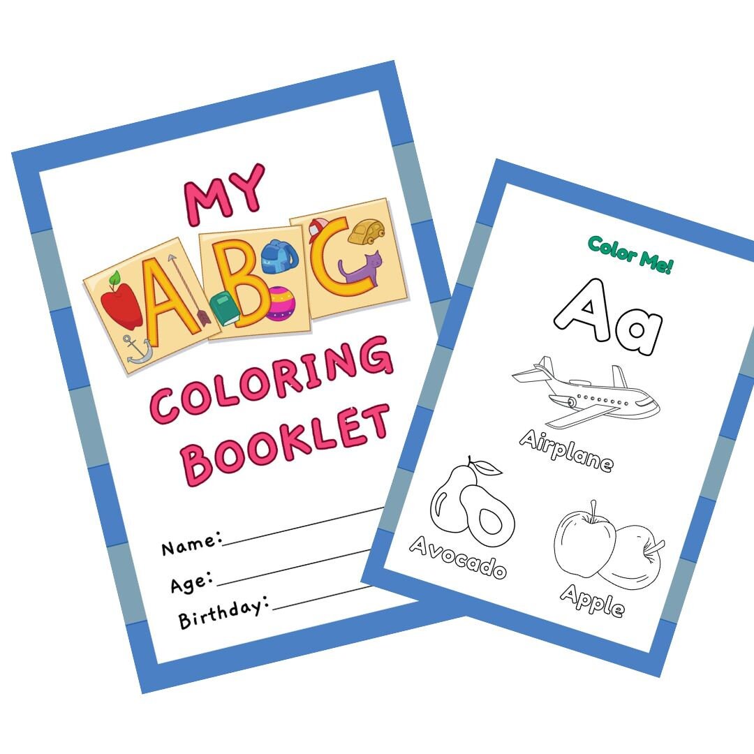 Cute My ABC Coloring Booklet Worksheet Kids Practice Workbook Coloring ...