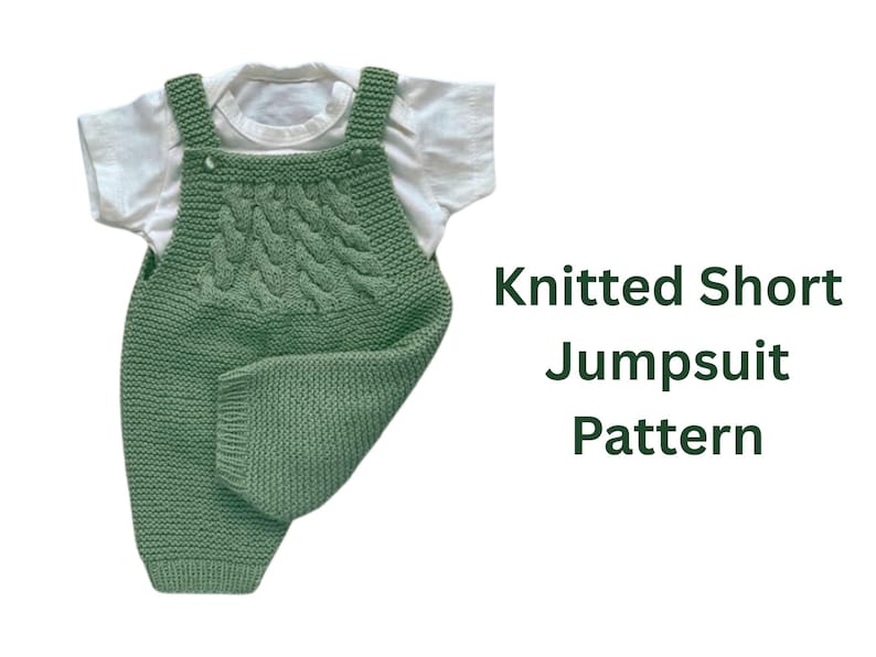 Easy Knit Baby Jumpsuit Pattern | Cable Romper Knitting Pattern | Newborn Baby Dungarees | DK ...