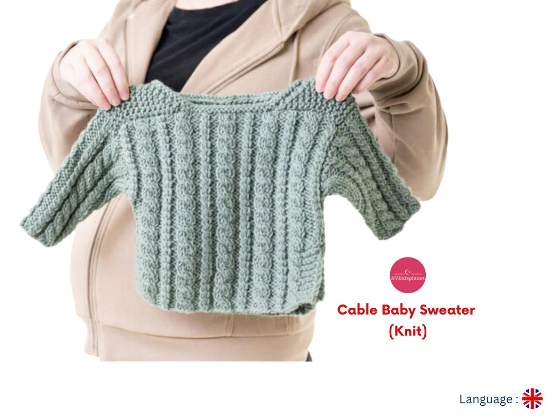 Cable Baby Sweater- Childrens, Toddlers and Babies Cable Panel Sweaters ...