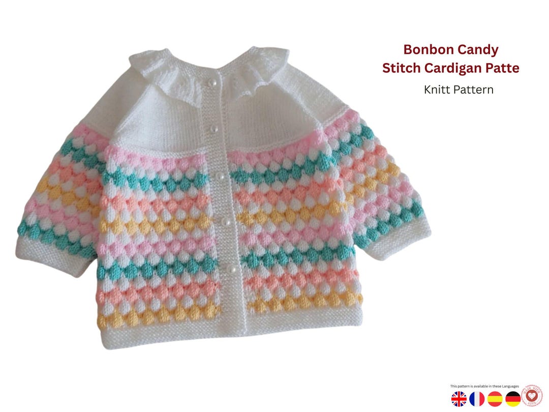 Bonbon Candy Stitch Cardigan Pattern – Sweet Textured Baby Knit ...