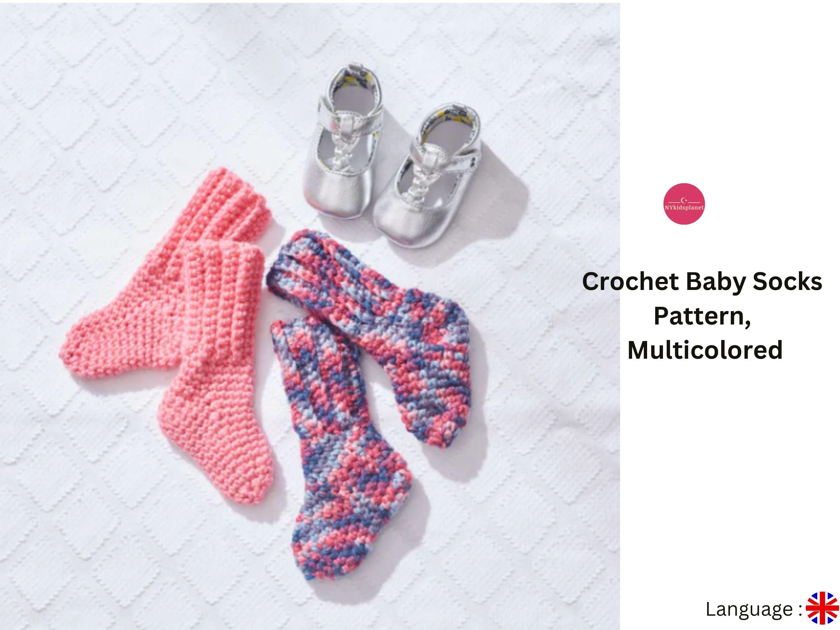 Booties- Crochet Baby Socks Pattern, Multicolored- Baby Socks Crochet ...
