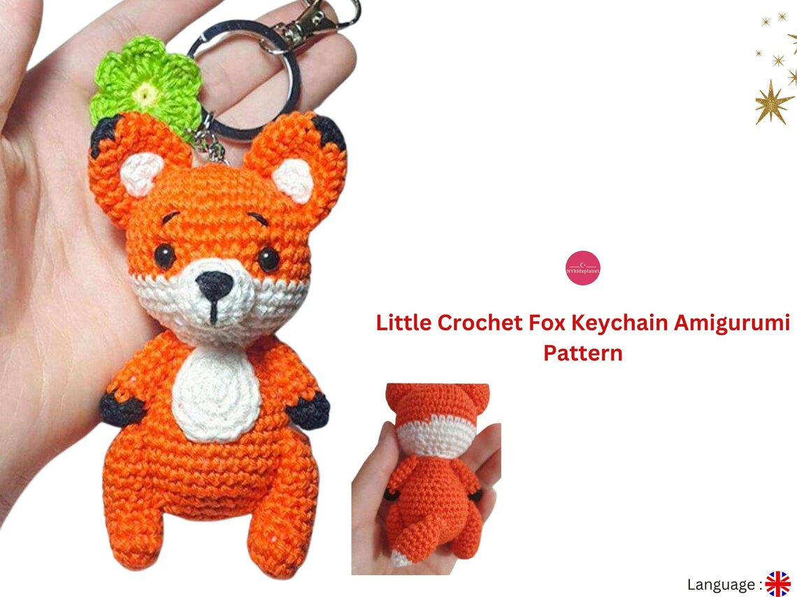 Fox Keychain-key Chain Crochet Pattern- Little Crochet Fox Keychain ...