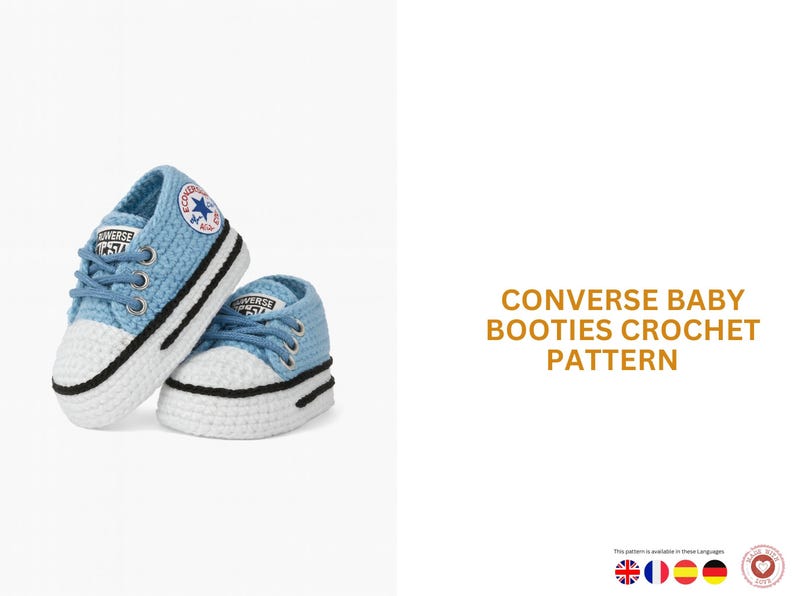 Crochet Baby Converse Style Booties Pattern – PDF Crochet Shoes for ...
