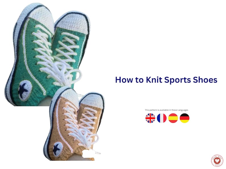 DIY Knitted Sports Shoe-slippers Pattern – Unisex, All Sizes, Step-by ...