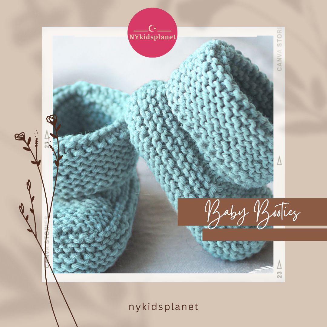Baby Booties Knitting Pattern- Easy Baby Bootie Pattern- Cuffed Baby ...