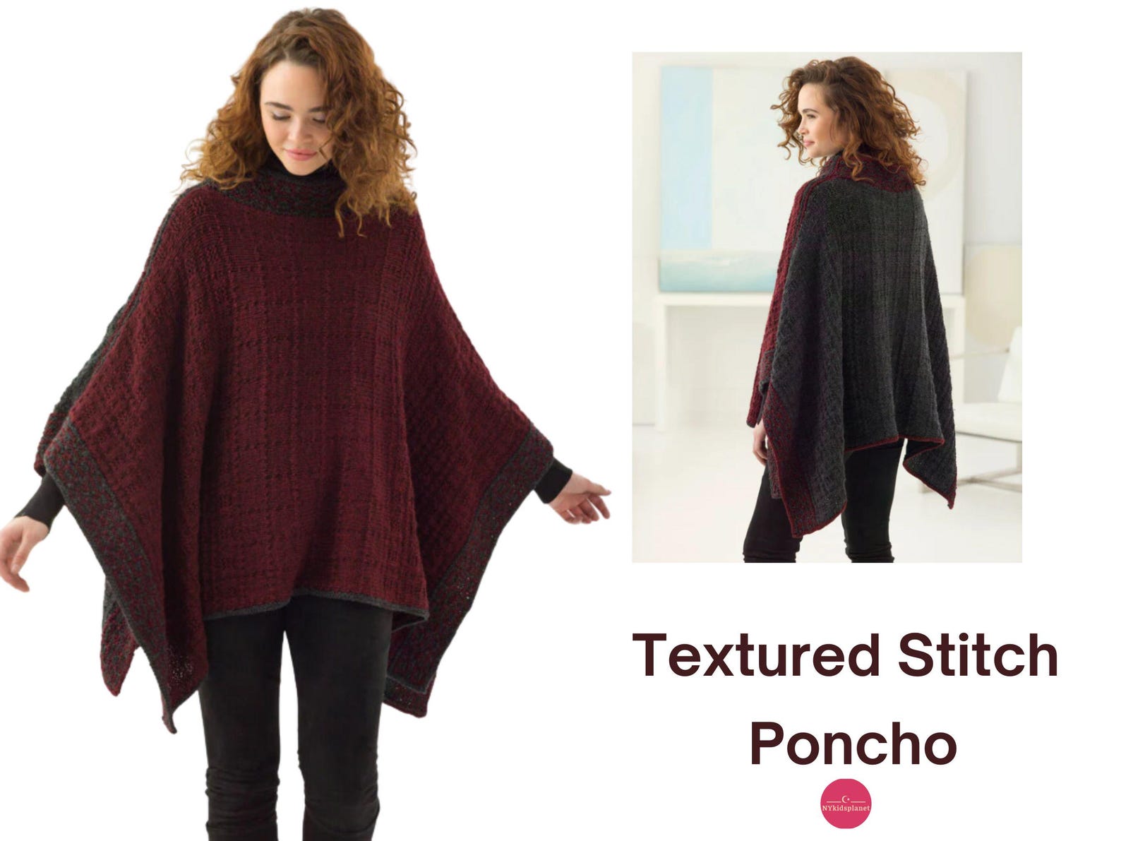 Easy Textured Stitch Poncho for Adult Girls Women- Beginer Level Poncho ...