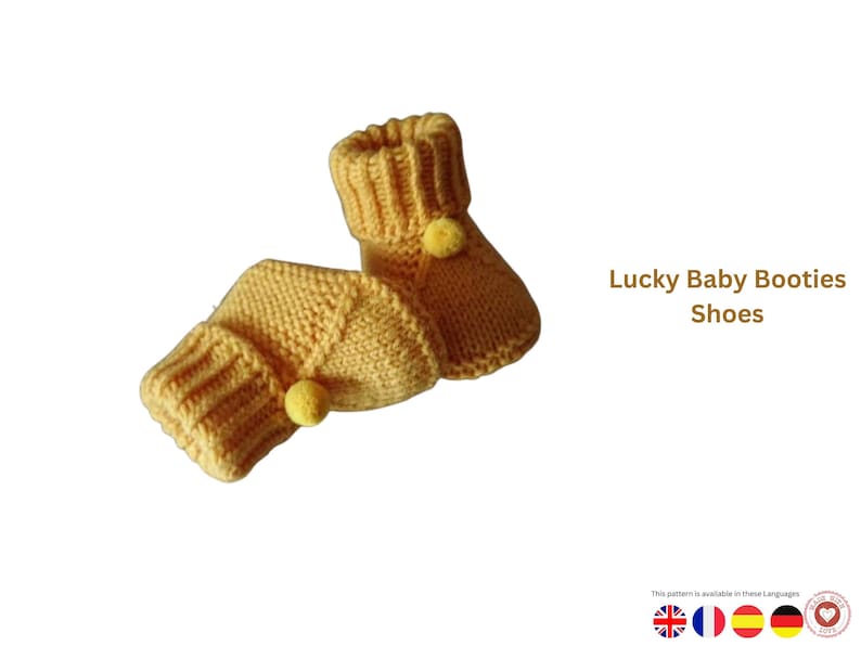 Lucky Baby Shoes Knitting Pattern PDF – Two Needle Booties – Newborn 0 ...