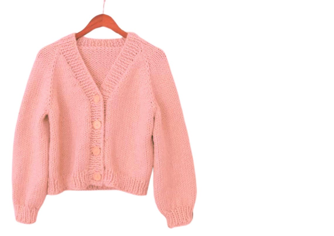 Easy Cardigan Knitting Pattern, Knit Women Sweater Pattern, V-neck ...