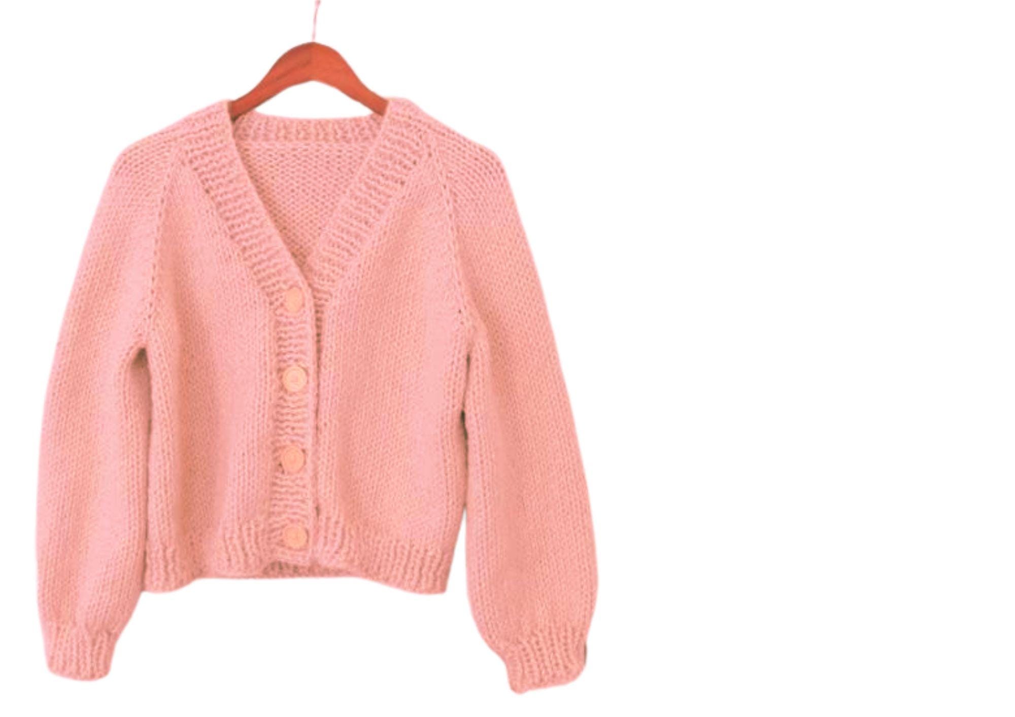 Easy Cardigan Knitting Pattern, Knit Women Sweater Pattern, V-neck ...