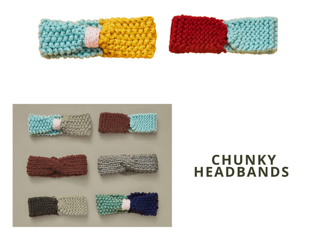 3 Easy Knit Headbands – Beginner Knitting Pattern PDF | Moss, Garter ...