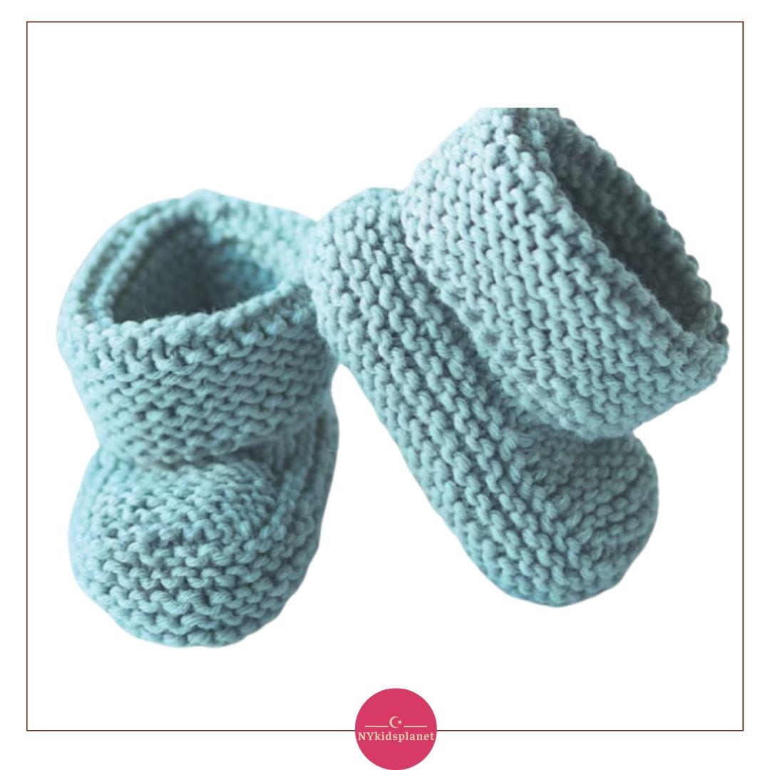 Baby Booties Knitting Pattern- Easy Baby Bootie Pattern- Cuffed Baby ...