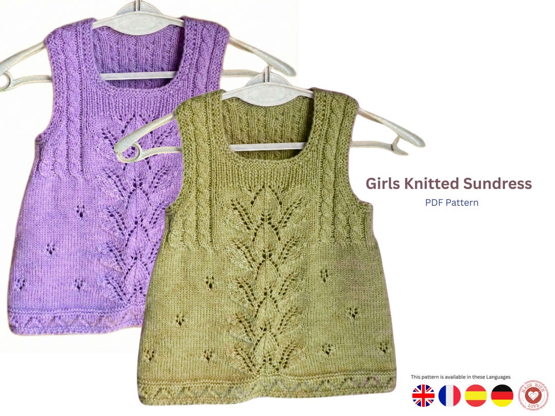 Girl’s Knitted Sundress Base Pattern Ages 1–2 | Easy Dress Construction ...