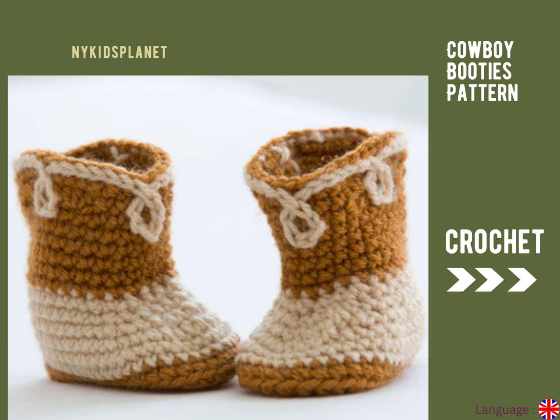 Cowboy Booties Crochet- Kids Crochet Booties- Baby Boots- Easy Baby ...