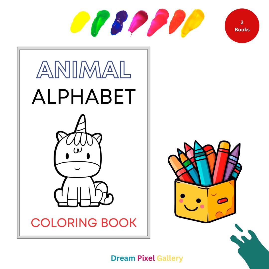 Animal Alphabet, A-Z Animal Coloring Pages, 27 Pages Easter Coloring ...