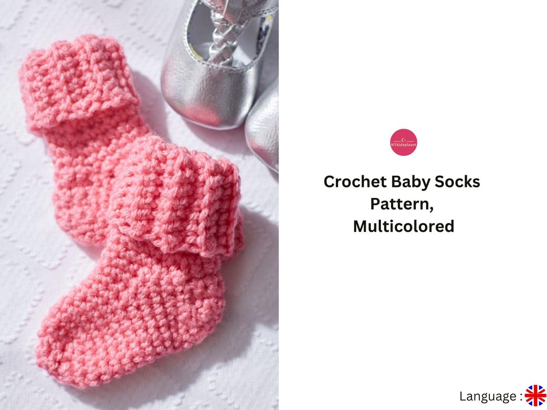 Booties- Crochet Baby Socks Pattern, Multicolored- Baby Socks Crochet ...