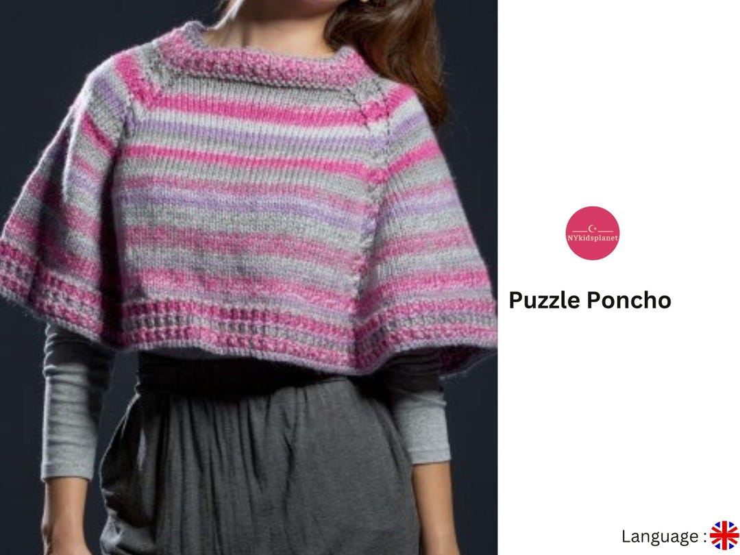 Easy to Make Poncho- Puzzle Poncho - Poncho Making Pattern- Knitting ...