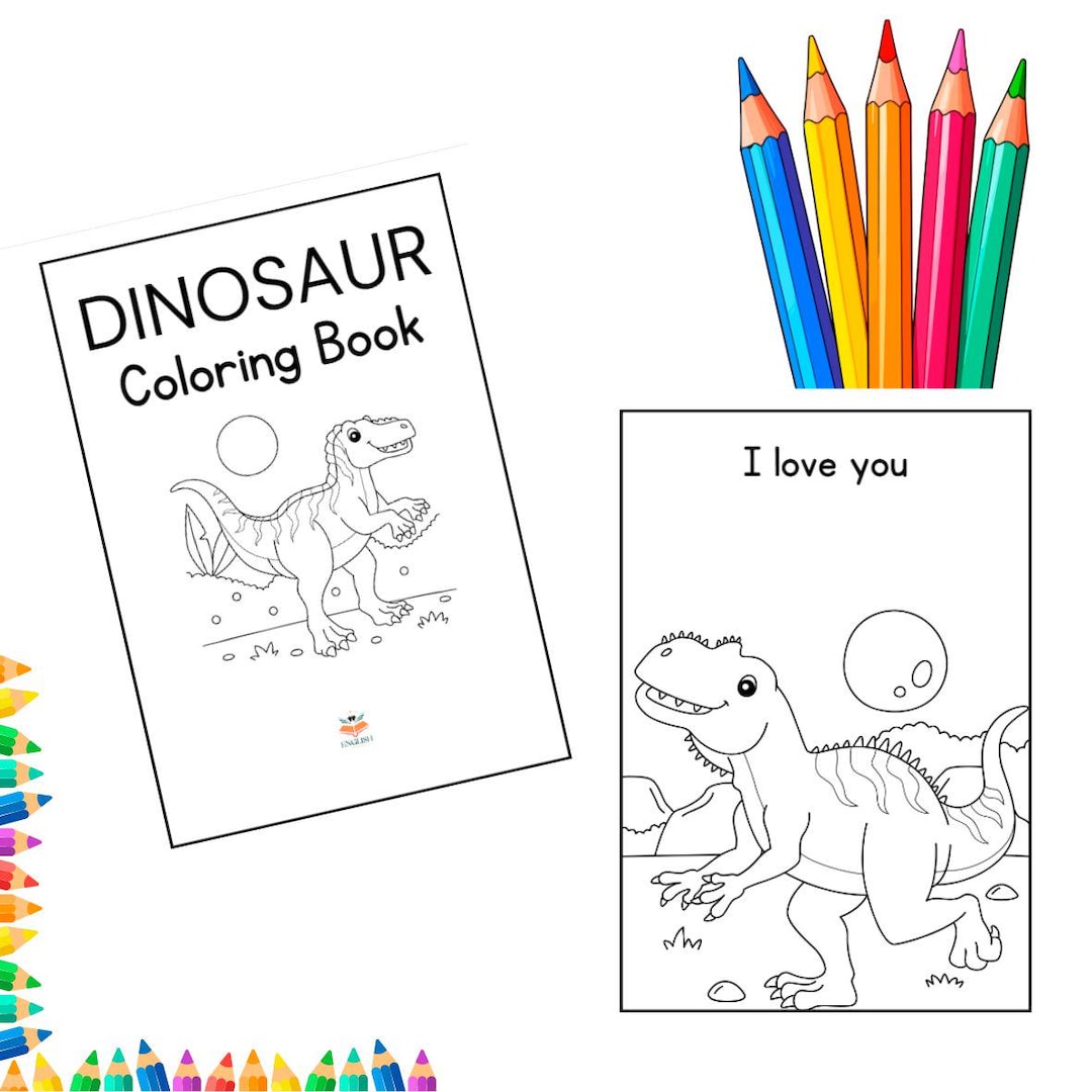 Dinosaur Coloring Book. Dinosaur Color Books for Kids Practice Children ...