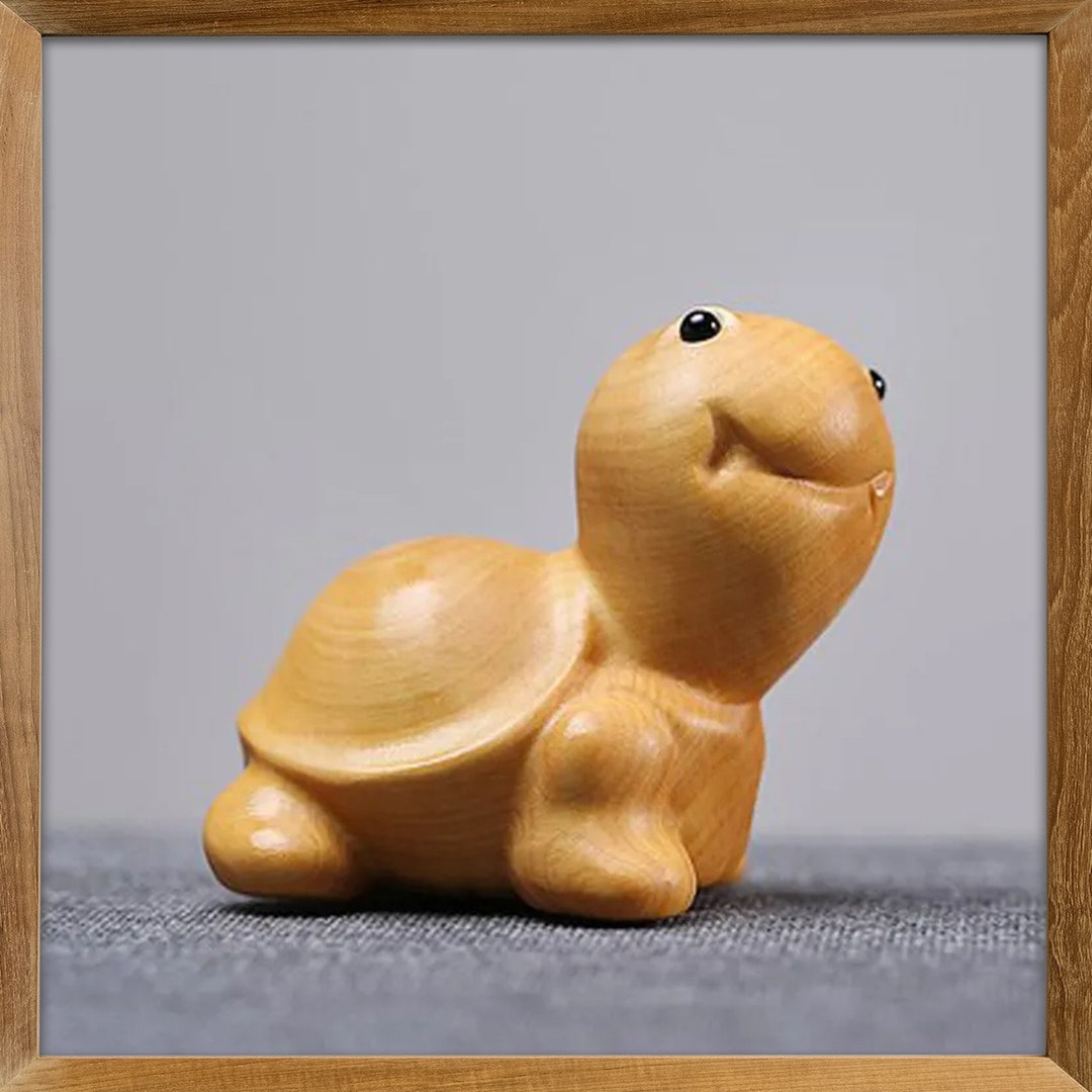 Hand-carved Turtle Statue Wood Carving Figurine - Etsy