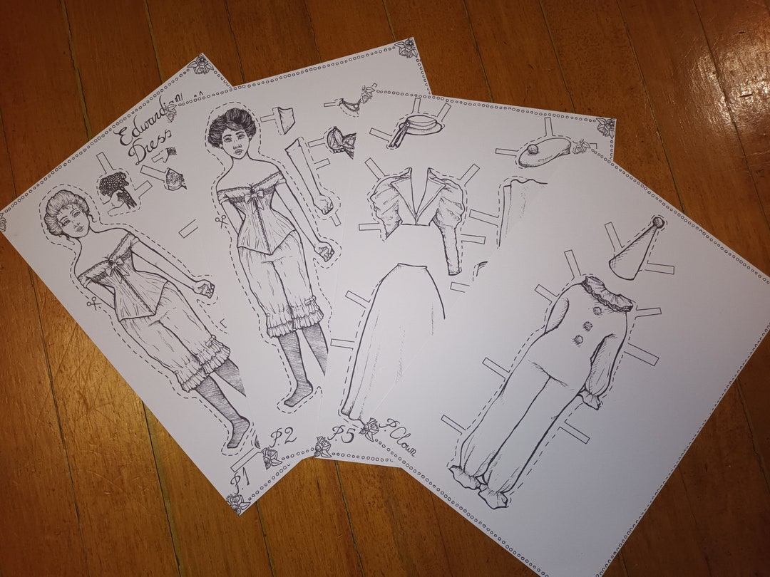 Edwardian Paper Doll PDF - Etsy