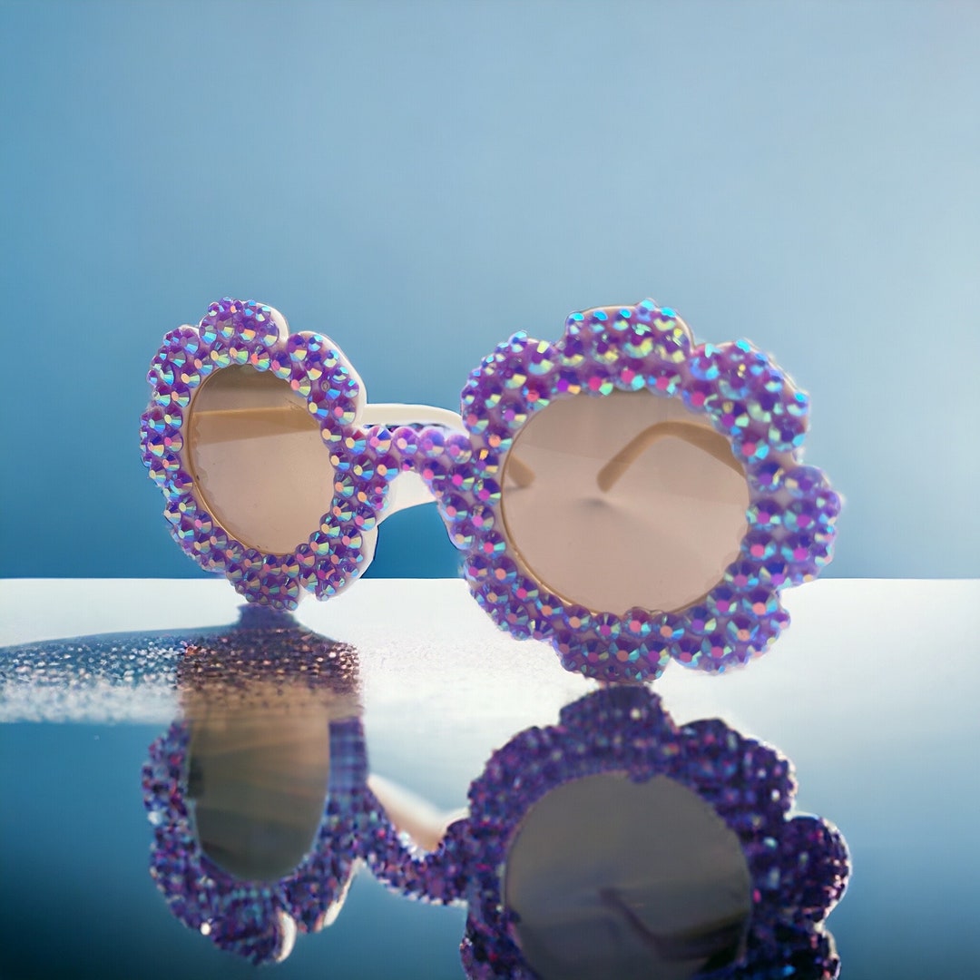 Girls' Flower Bedazzled Sunglasses - Etsy