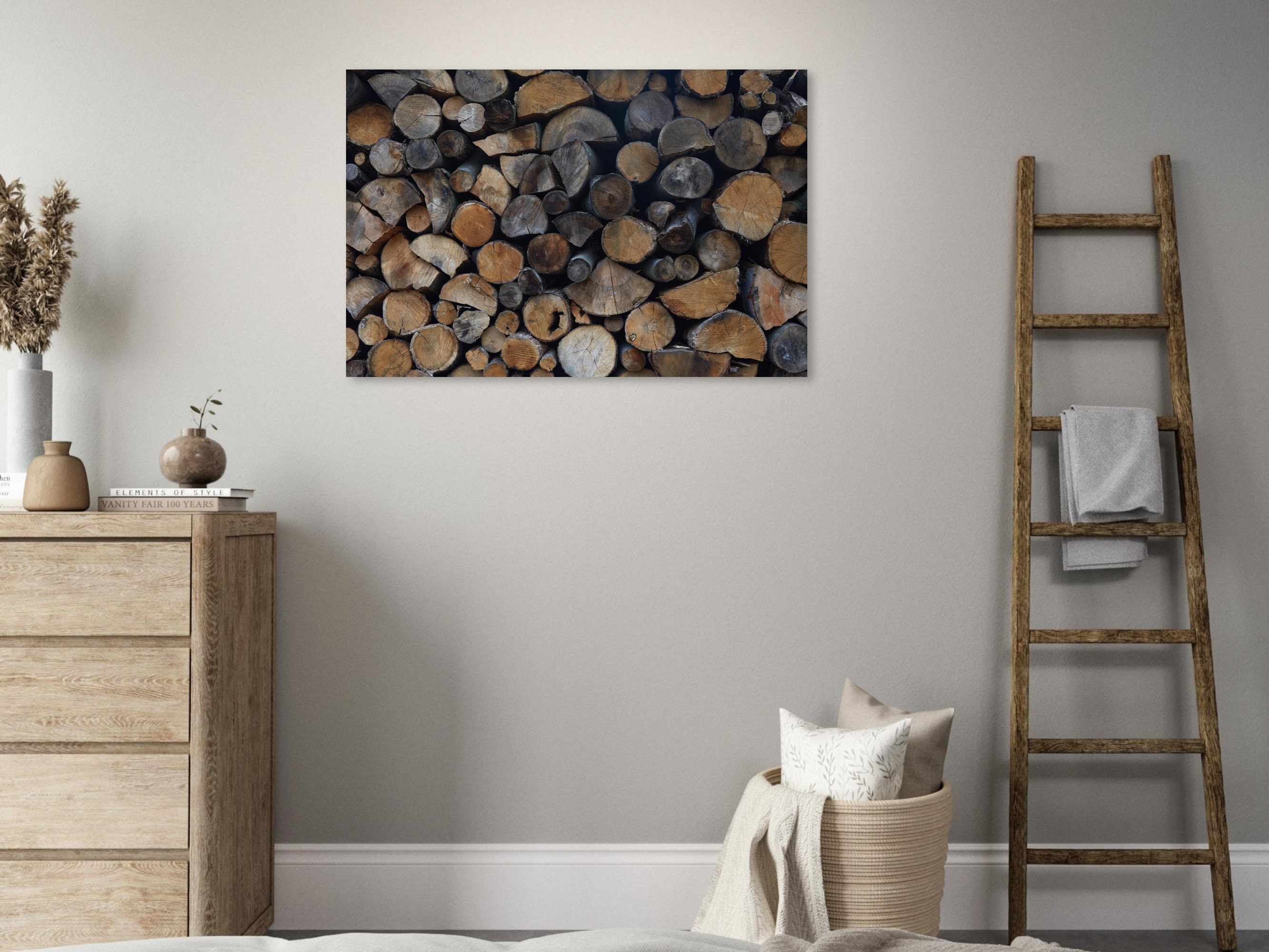 Poster of a Pile of Seasoned Firewood Logs - Etsy