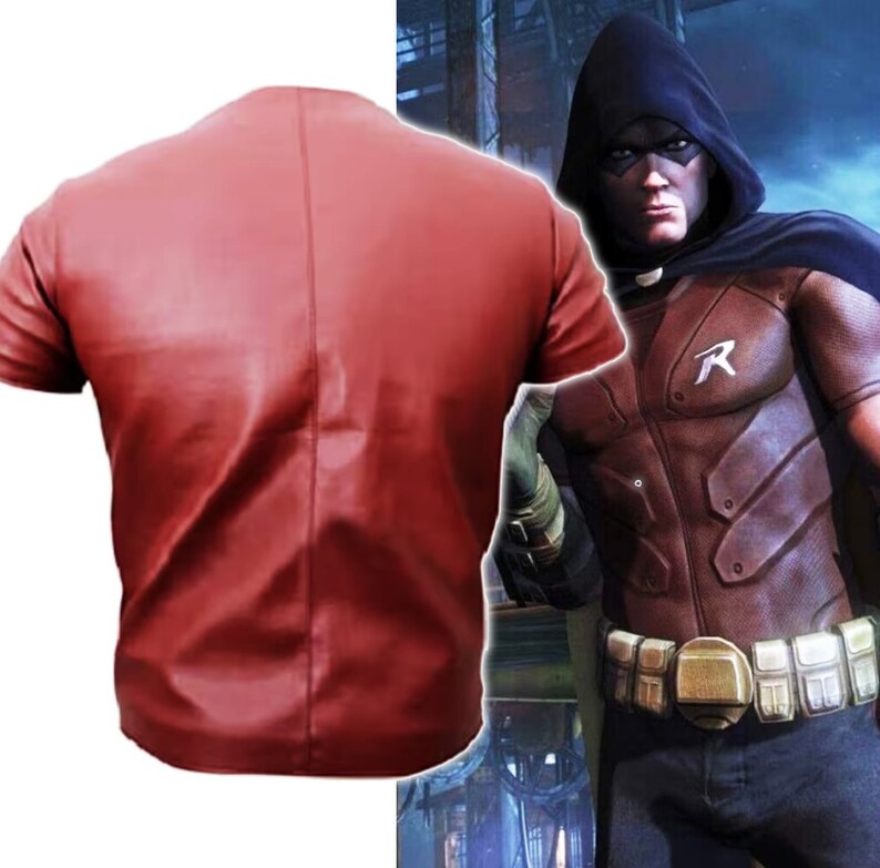 Inspired by Batman Arkham City Robin Leather Vest Handcrafted Cosplay ...