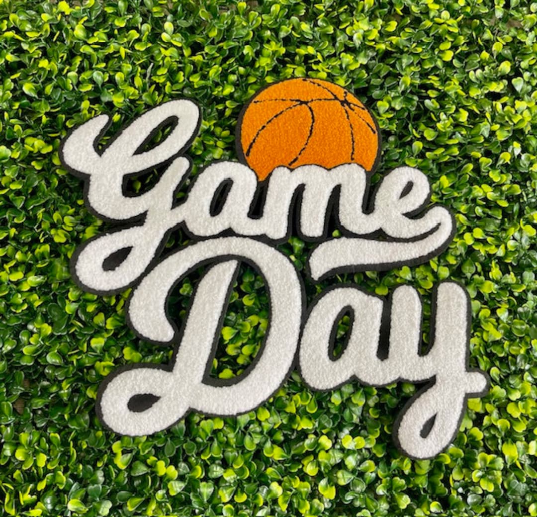 Basketball Chenille Patch, Game Day Chenille Patch, Basketball Patch ...