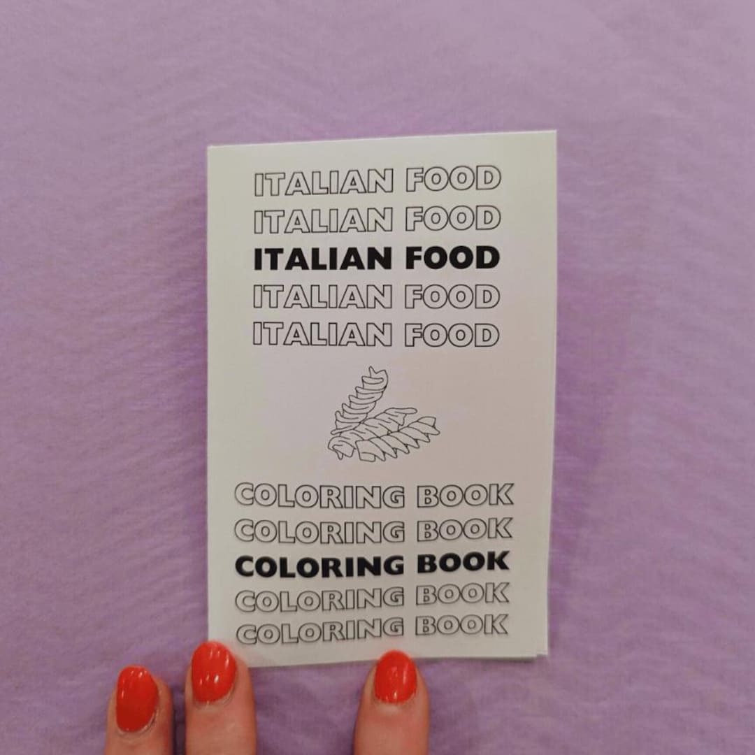 Italian Food Mini Coloring Book | 6 Pages of Italian Favorites | Fun ...