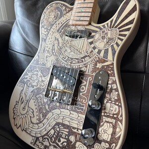 Aztec Telecaster Guitar Hand Burned. One of 1 to Produce. - Etsy