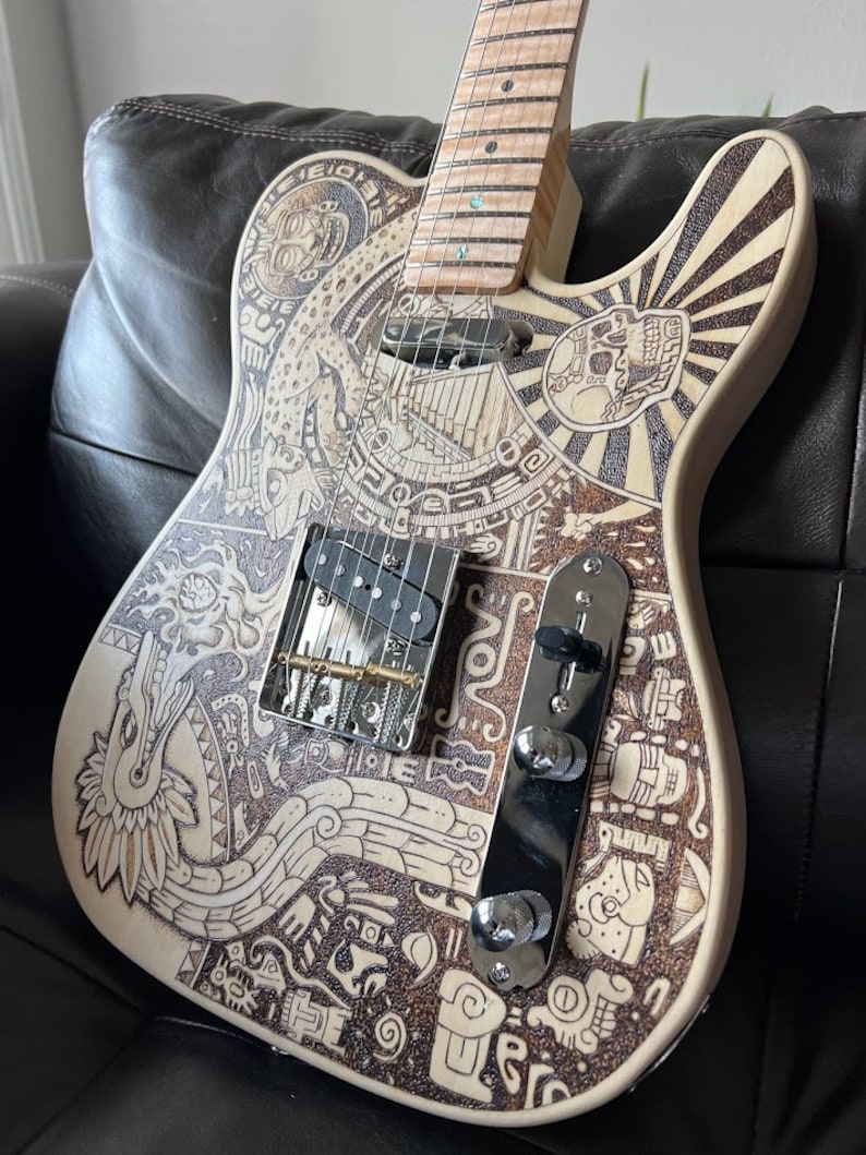 Aztec Telecaster Guitar Hand Burned. One of 1 to Produce. - Etsy