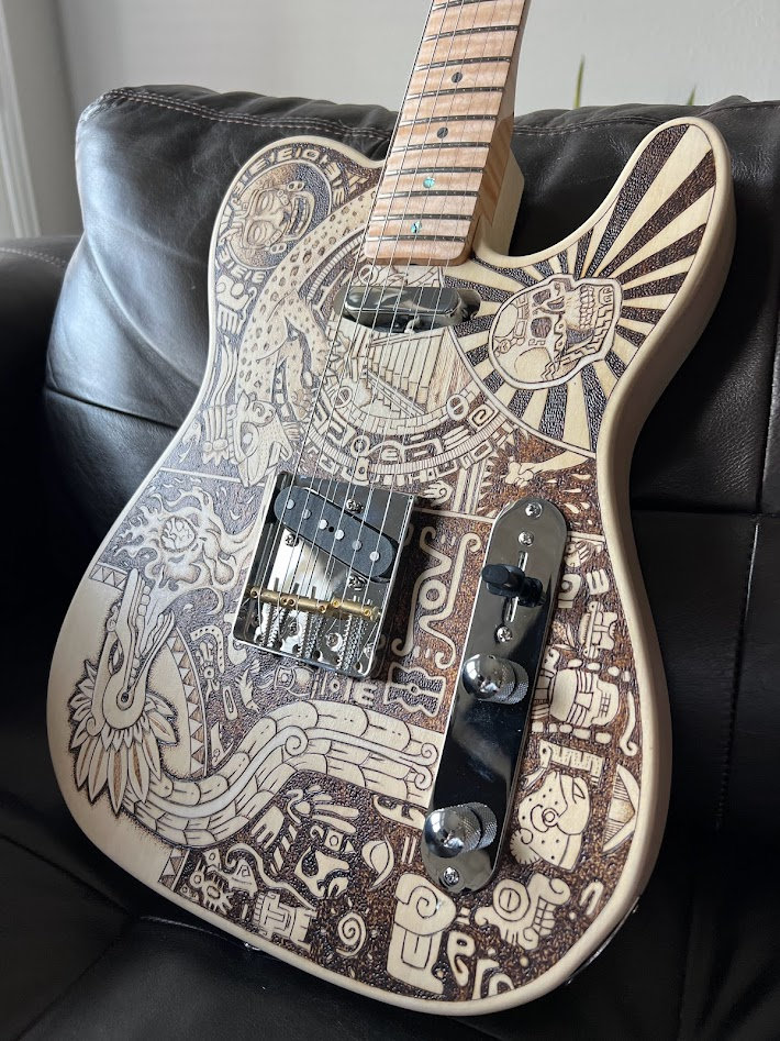 Aztec Telecaster Guitar Hand Burned. One of 1 to Produce. - Etsy