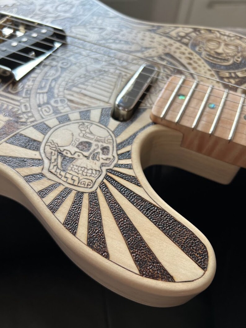 Aztec Telecaster Guitar Hand Burned. One of 1 to Produce. - Etsy